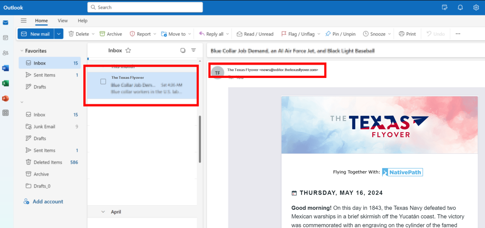 Outlook Mail Whitelisting Guide - The Texas Flyover